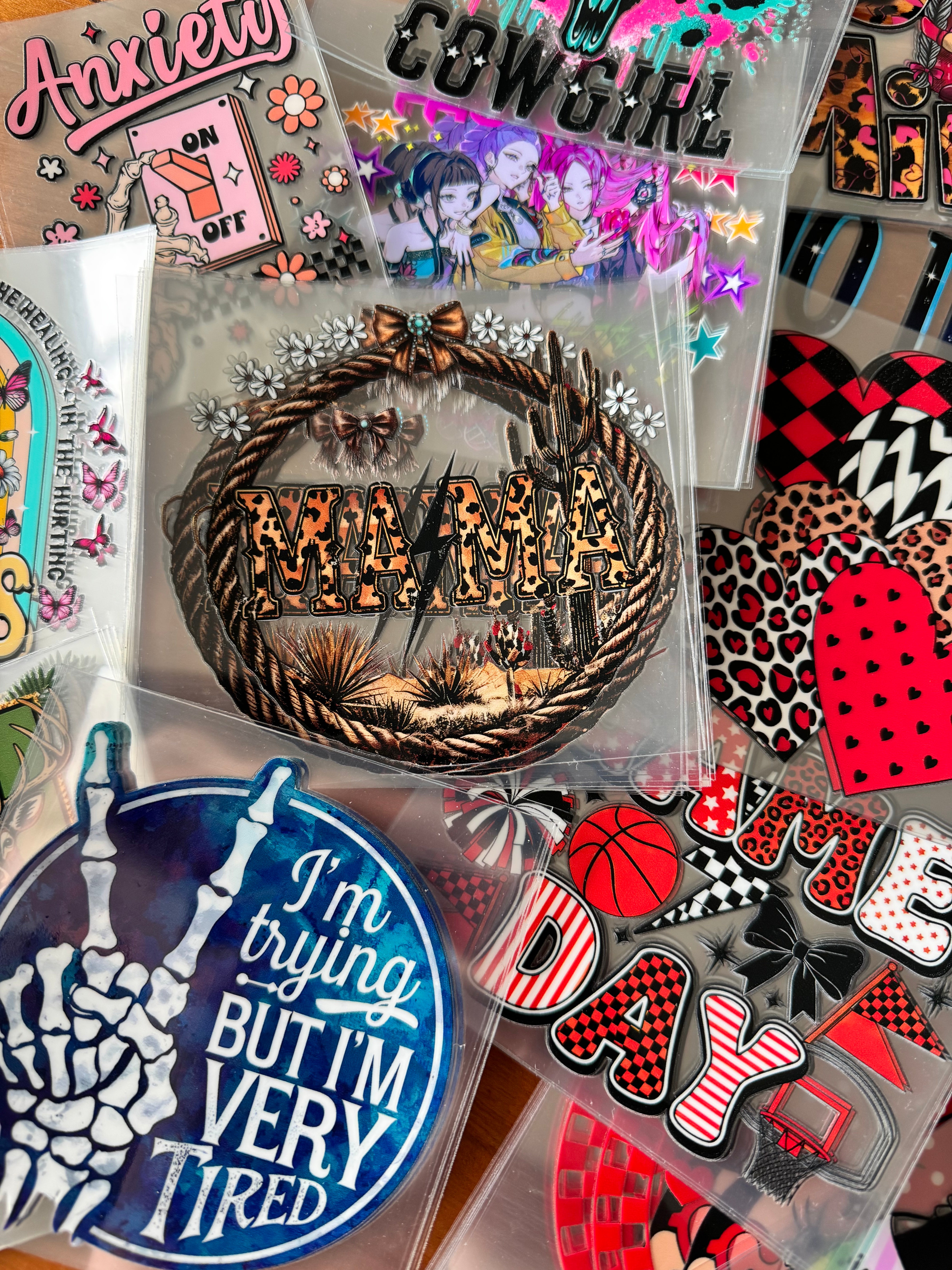 UV DTF Decals – Sparkly Sisters & Their Momma