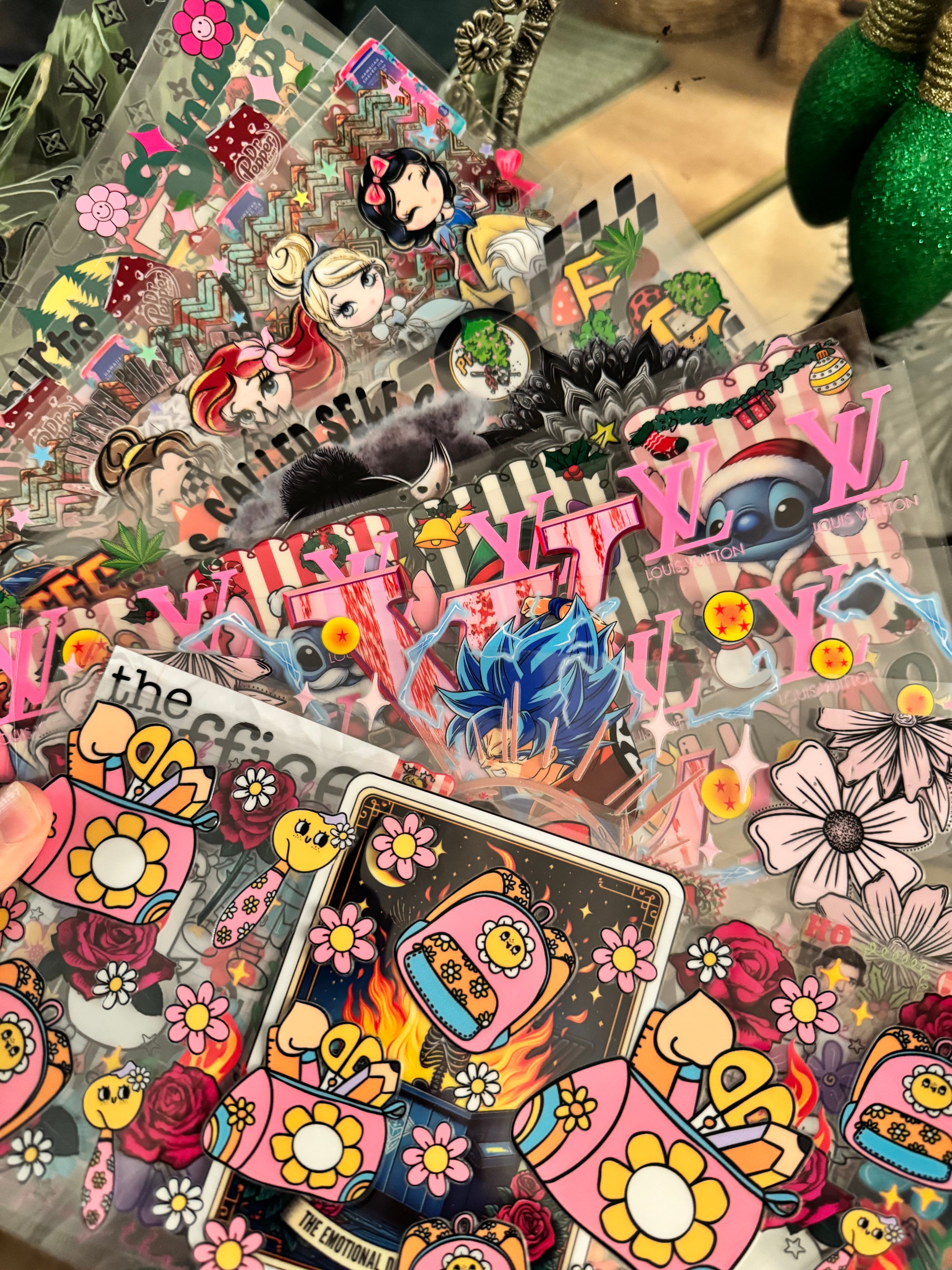 16 oz UV DTF Cup Wraps – Sparkly Sisters & Their Momma