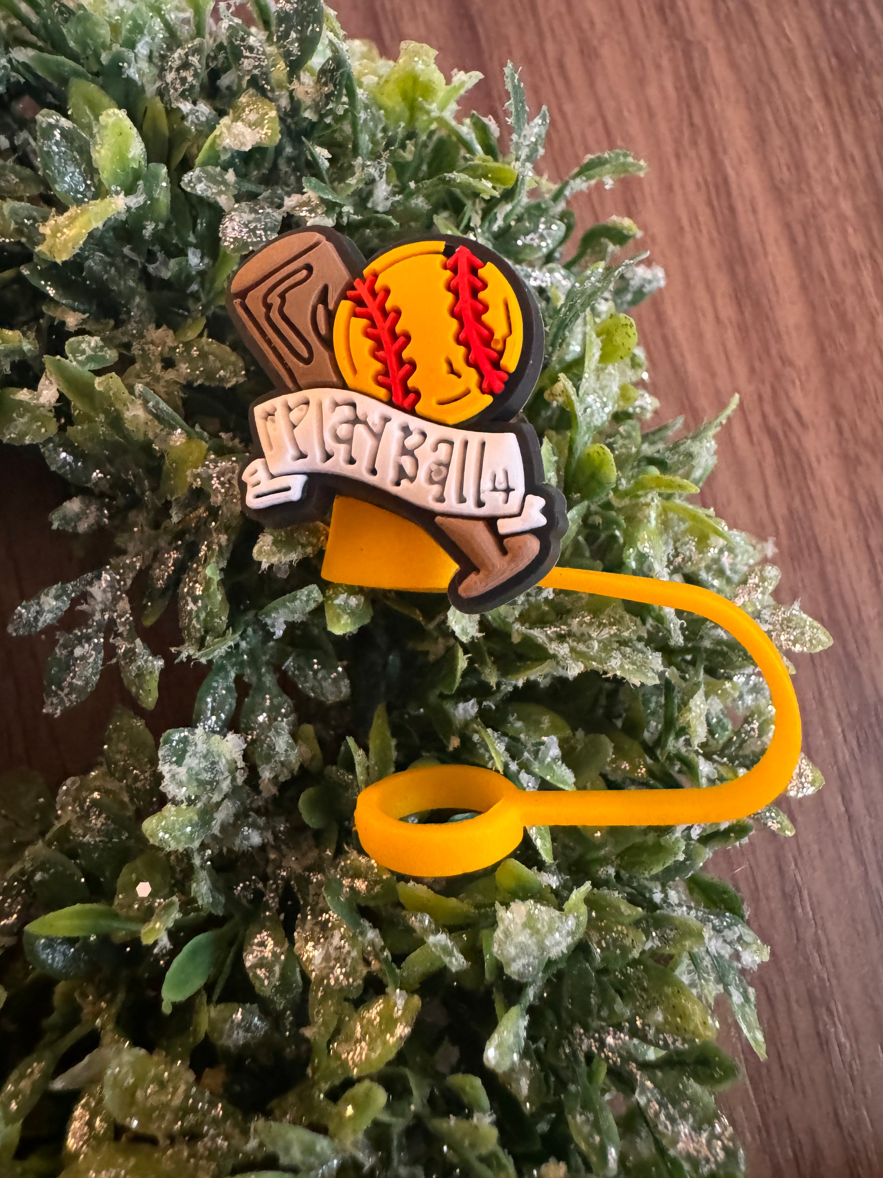 Softball Straw Topper – Sparkly Sisters & Their Momma